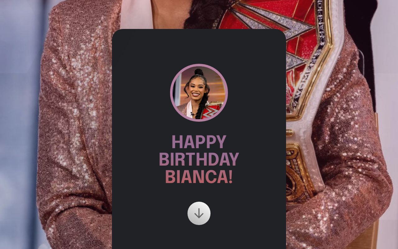 Bianca Belair’s Birthday Card made by LEA - thebelairera
